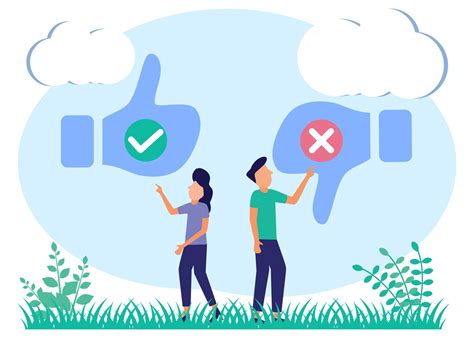 Illustration Vector Graphic Cartoon Character Of A Choice Between Positive And Negative