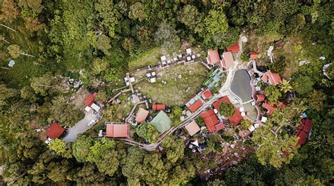 Top View Of The Hill Resort Surrounded By The Rainforest In Lenggong