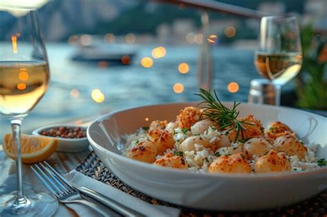 Grilled Fish Dinner With Wine At Sunset Premium Ai Generated Image