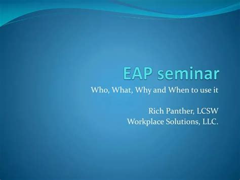 Ppt Eap Seminar Powerpoint Presentation Free Download Id1746811