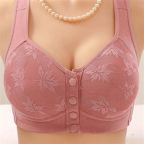 Pstuiky Bras Womens Sexy Non Magnetic And Non Steel Ring Gathered Bra