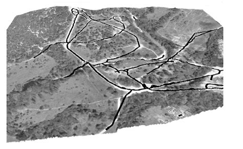 A Rendered View Of The Reconstructed Terrain With The Extracted Road