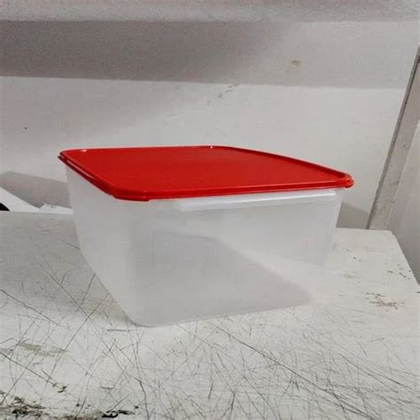 Red Clear Rectangle Tupperware Plastic Container Packaging Type Box