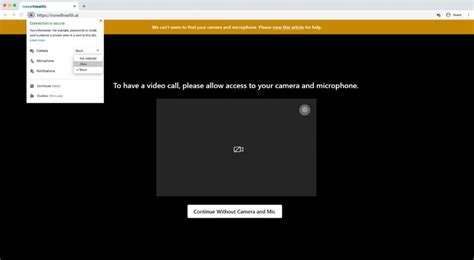 Allow Access To Camera Microphone In Chrome Desktop Novelhealth Knowledgebase