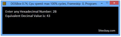 c program to convert hexadecimal to decimal c program