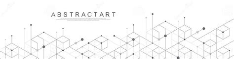 Modern Technology Vector Illustration With Square Grid Technology Banner Template Cubes Texture