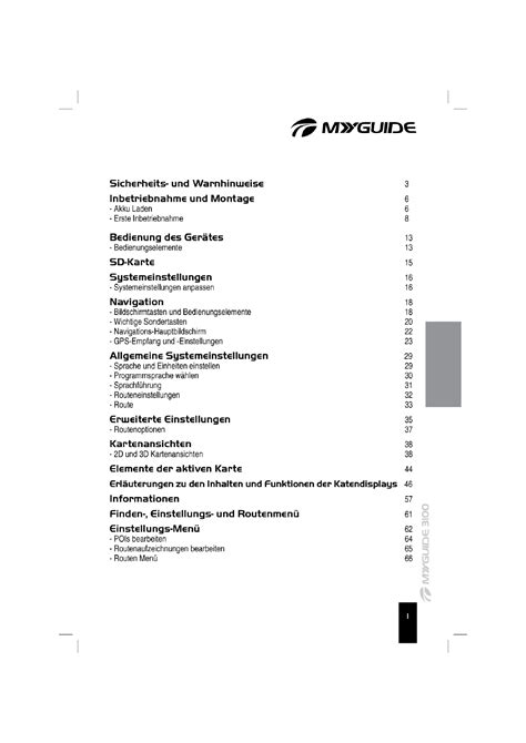 Handleiding Myguide 3100 Pagina 1 Van 112 Duits