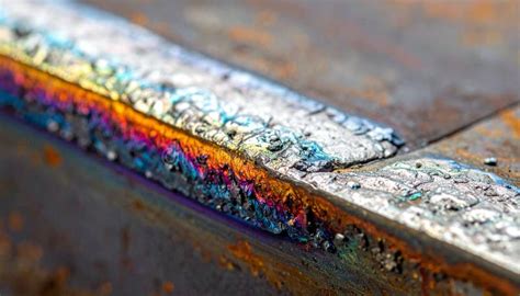 Closeup Of A Colorful Industrial Weld Seam Stock Illustration