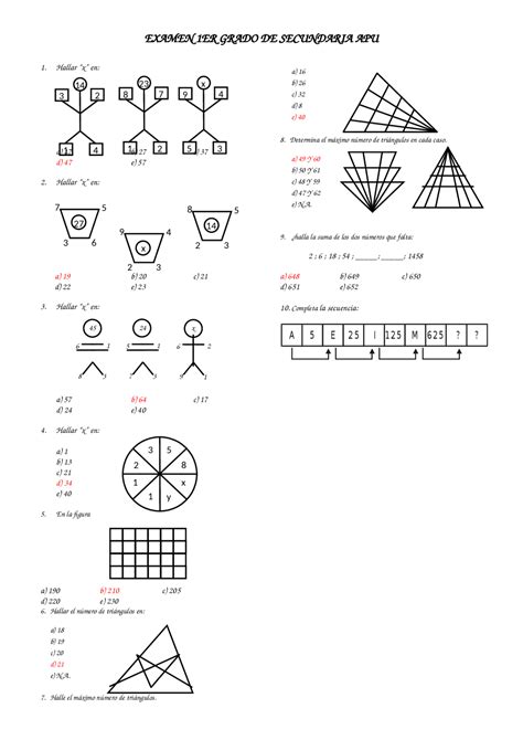 Examenes De Matematica Esquemas Y Mapas Conceptuales De Matemáticas