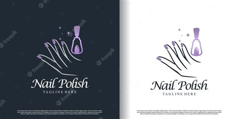 Premium Vector Nail Polish Logo Icon With Modern Creative And Unique