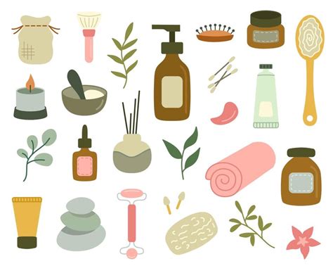 Premium Vector Set Of Spa Elements And Face And Body Care