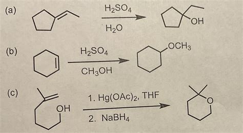 Solved A B C 1 Hg OAC 2 THF 2 NaBH4 Chegg