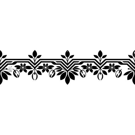 Elegant Black And Grey Floral Border Vintage Decorative 67741292
