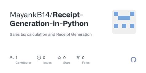 Github Mayankb14receipt Generation In Python Sales Tax Calculation