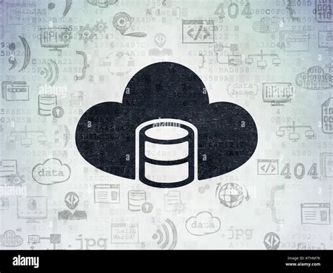 programming concept database with cloud on digital data paper