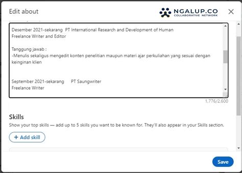 Contoh Summary Di LinkedIn Dan Cara Nulisnya