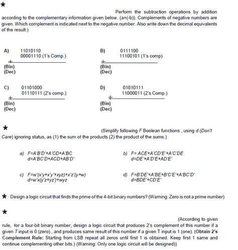 Solved Perform The Subtraction Operations By Addition Chegg