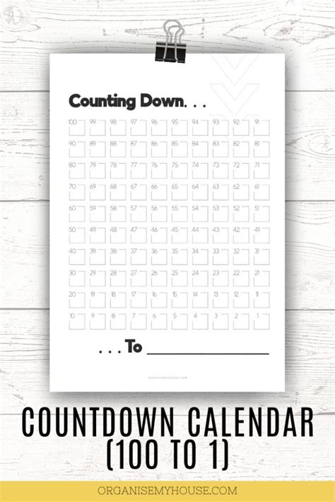 Countdown Chart Template
