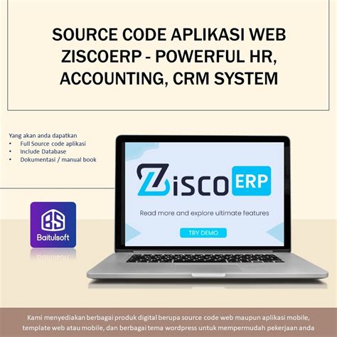 jual source code aplikasi web ziscoerp powerful hr accounting crm