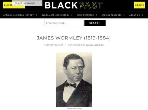 Black Past Wormley James Handout For 9th 10th Grade Lesson Planet