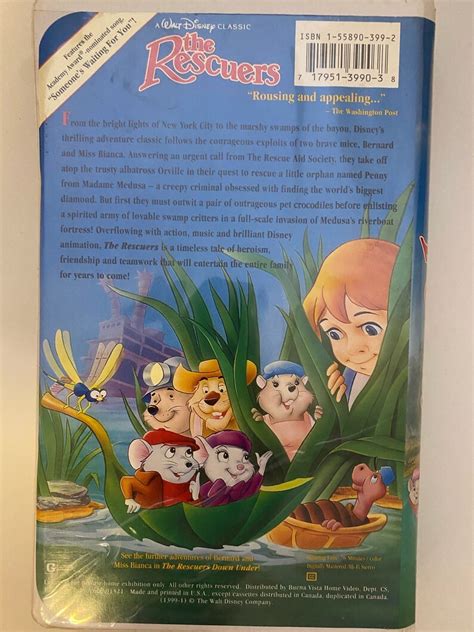 The Rescuers Vhs Black Diamond Classic 1992 Etsy