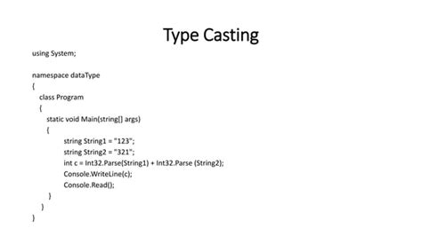 Type Casting C Lec4 Workshop On C Programming Learn To Build Ppt