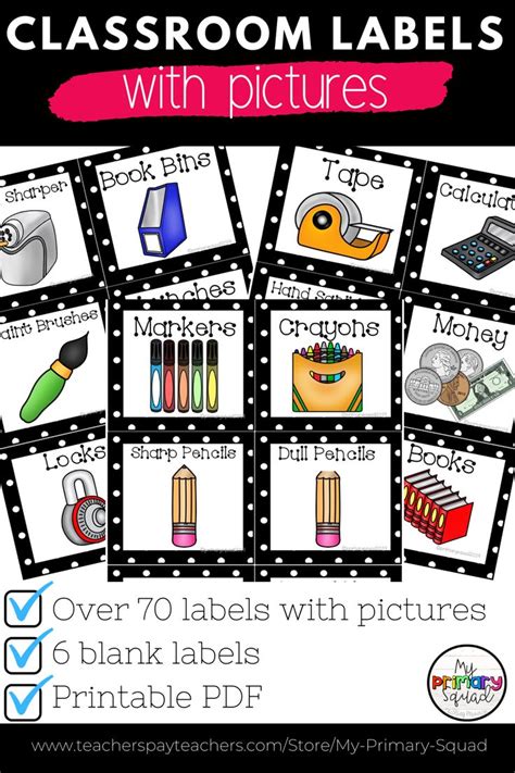 Classroom Labels With Pictures