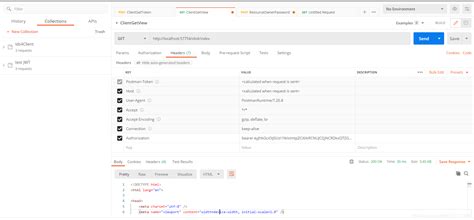 Identityserver4 密码模式（resource Owner Password Credentials