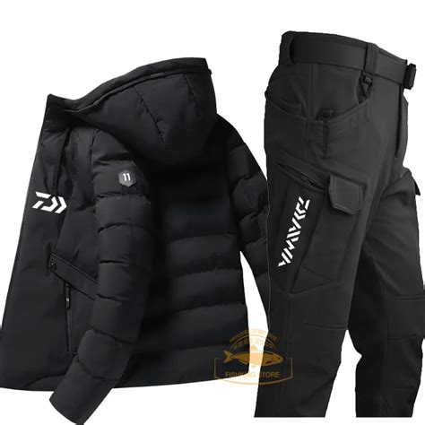 Daiwa 남성용 야외 캠핑 낚시 슈트 방수 따뜻한 재킷 후드 사냥 방풍 슈트 겨울 Aliexpress