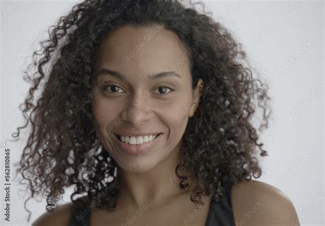 CU Headshot Portrait Of Beautiful 20s African American Black Female