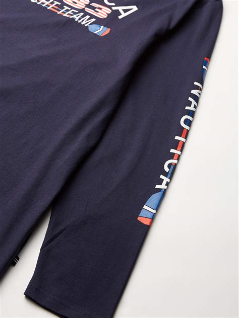 Nautica Mens Big And Tall Long Sleeve 100 Cotton Graphic T Shirt
