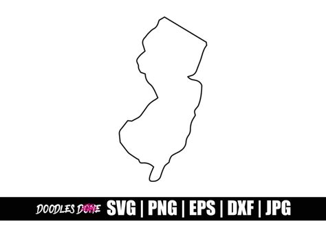 New Jersey Outline Svg Png Eps Dxf  Files Clip Art Vector