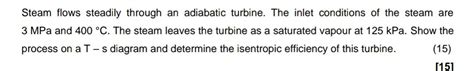 solved steam flows steadily through an adiabatic turbine