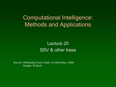 Ppt Computational Intelligence Methods And Applications Powerpoint