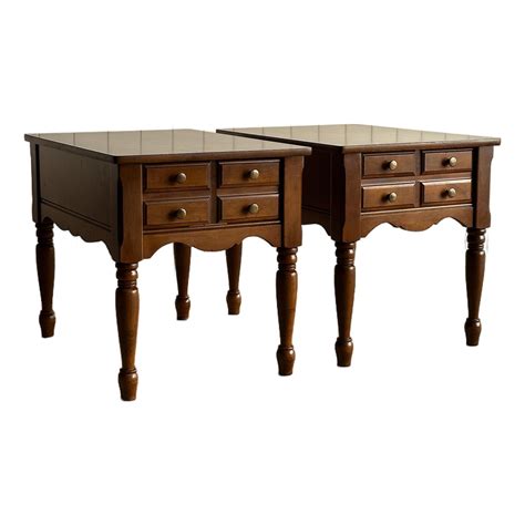 Vintage Mersman Scalloped Maple End Tables Pair Chairish