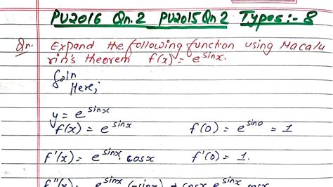 Maclaurins Theorem Obtain Maclaurins Series The Expansion Of Esinx