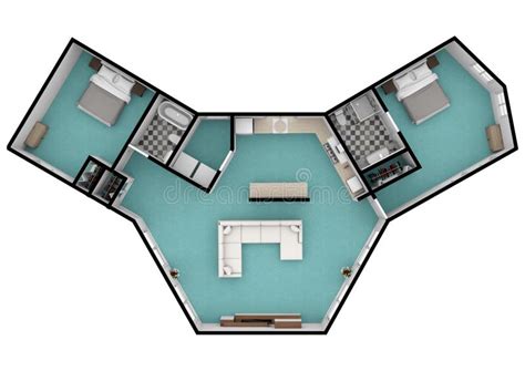 平面图草绘内部3d图示 三维平面图顶部视图 3d插图平面图 房地产的楼层规划 库存例证 插画 包括有 楼层 五颜六色 188129961