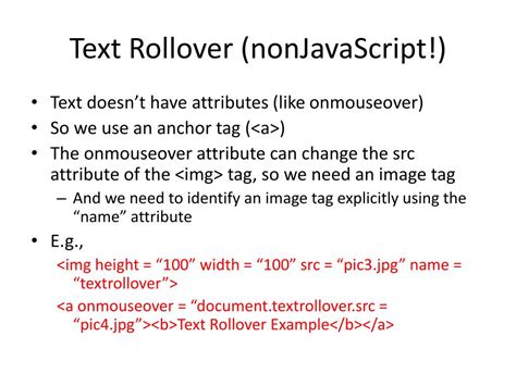 Ppt Simplest Rollover Nonjavascript Powerpoint Presentation