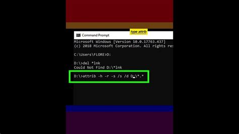 How To Remove Shortcut Virus Using Command Line Youtube