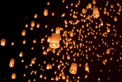 Premium Photo Photo Floating Lantern In Sky