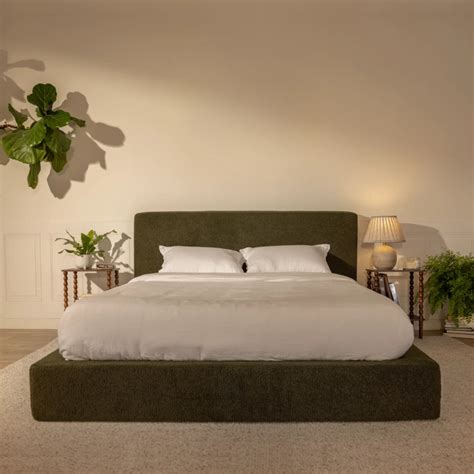 Moss Collection Olive Green Faux Sheep Skin Bed Frames