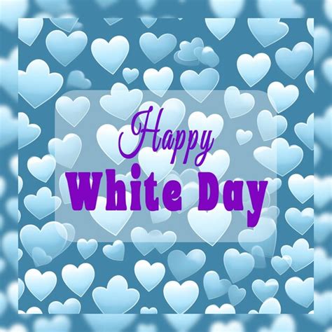 Premium Psd Happy White Day Greetings Blue Hearts White Background