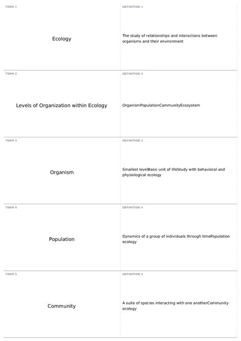 Ecology Final Ecol 3500 Ecology Docsity