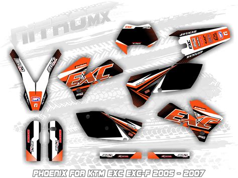 NitroMX Graphic Kit For KTM EXC EXC F 125 250 300 450 525 2005 2006 2007 Enduro EBay