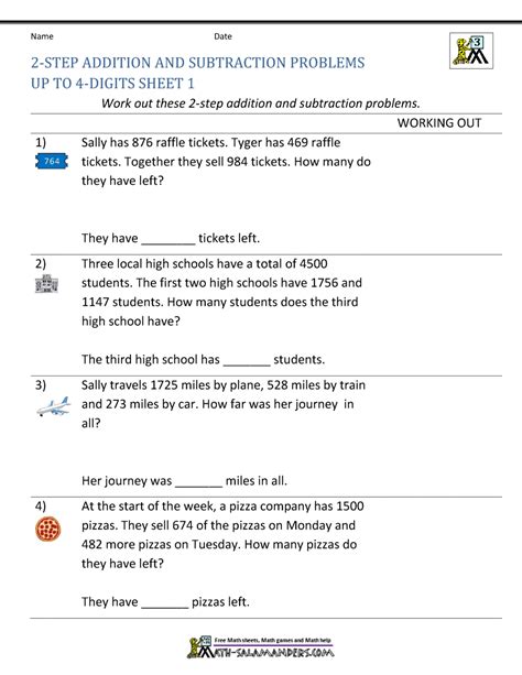 3rd Grade Addition And Subtraction Word Problems