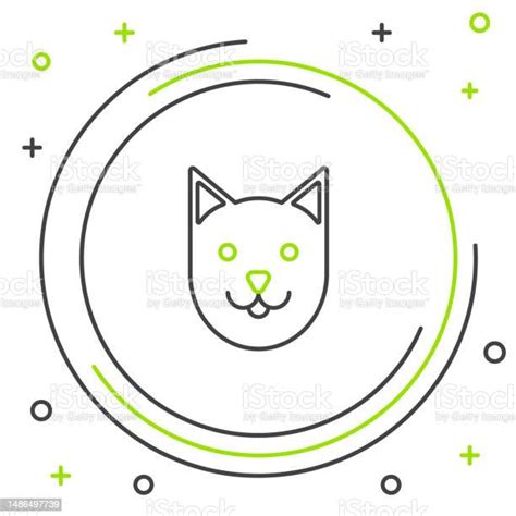 흰색 배경에 격리된 검은색과 녹색 선 고양이 아이콘 다채로운 개요 개념입니다 벡터 일러스트 레이 션 가공의 인물에 대한 스톡
