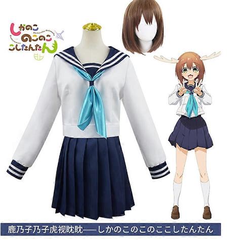 Noko Shikanoko Cosplay Costume Wig Anime My Deer Friend Nokotan Dress