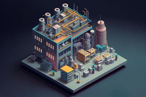 Isometric Data Processing Facility Premium Ai Generated Image