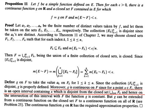 Real Analysis Confused About A Step In A Proof For A Closed Set F