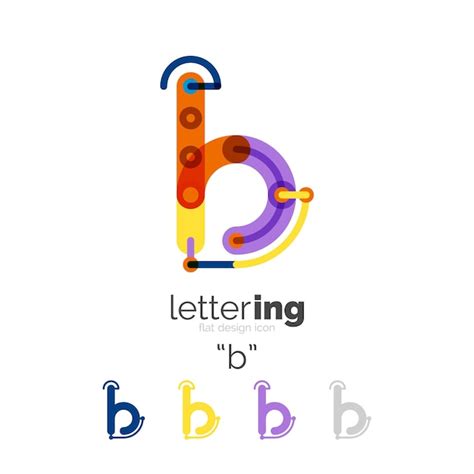Concept De Ligne Logo Lettre Vecteur Premium